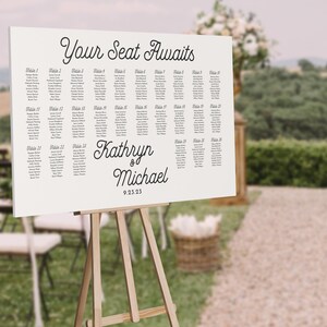 Elegant Wedding Seating Chart Canvas Sign Designed for You | Easy ...