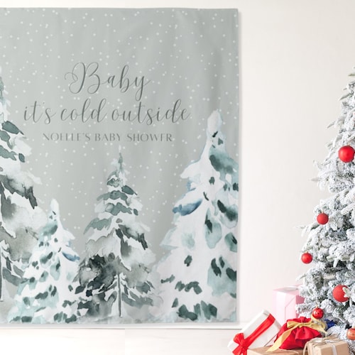 Baby It's Cold Outside Custom Baby Shower Backdrop - Etsy