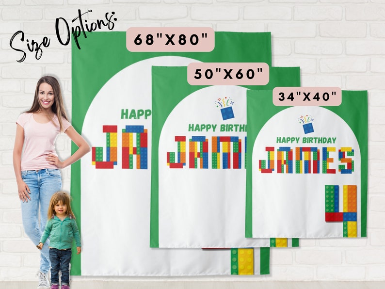 Building Brick Custom Birthday Backdrop Personalized - Etsy