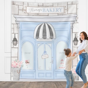 Custom Café Party Banner, Paris French Patisserie Storefront Bakery ...