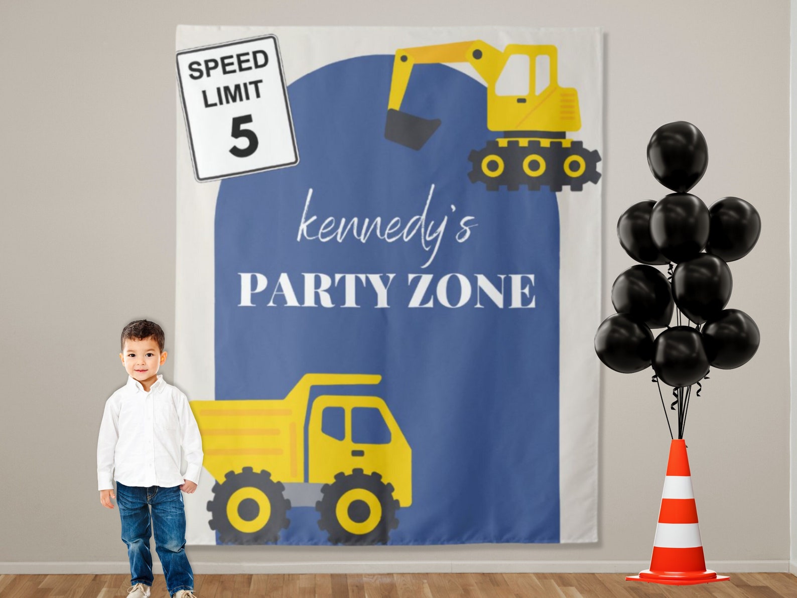 Modern Construction Party Personalized Birthday Party Backdrop - Etsy