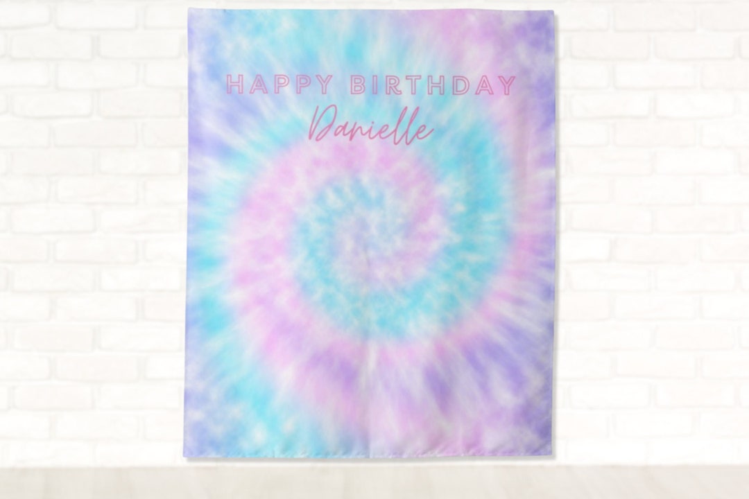 Tie Dye Groovy Personalized Backdrop | Hippie Custom Party Backdrop - Etsy