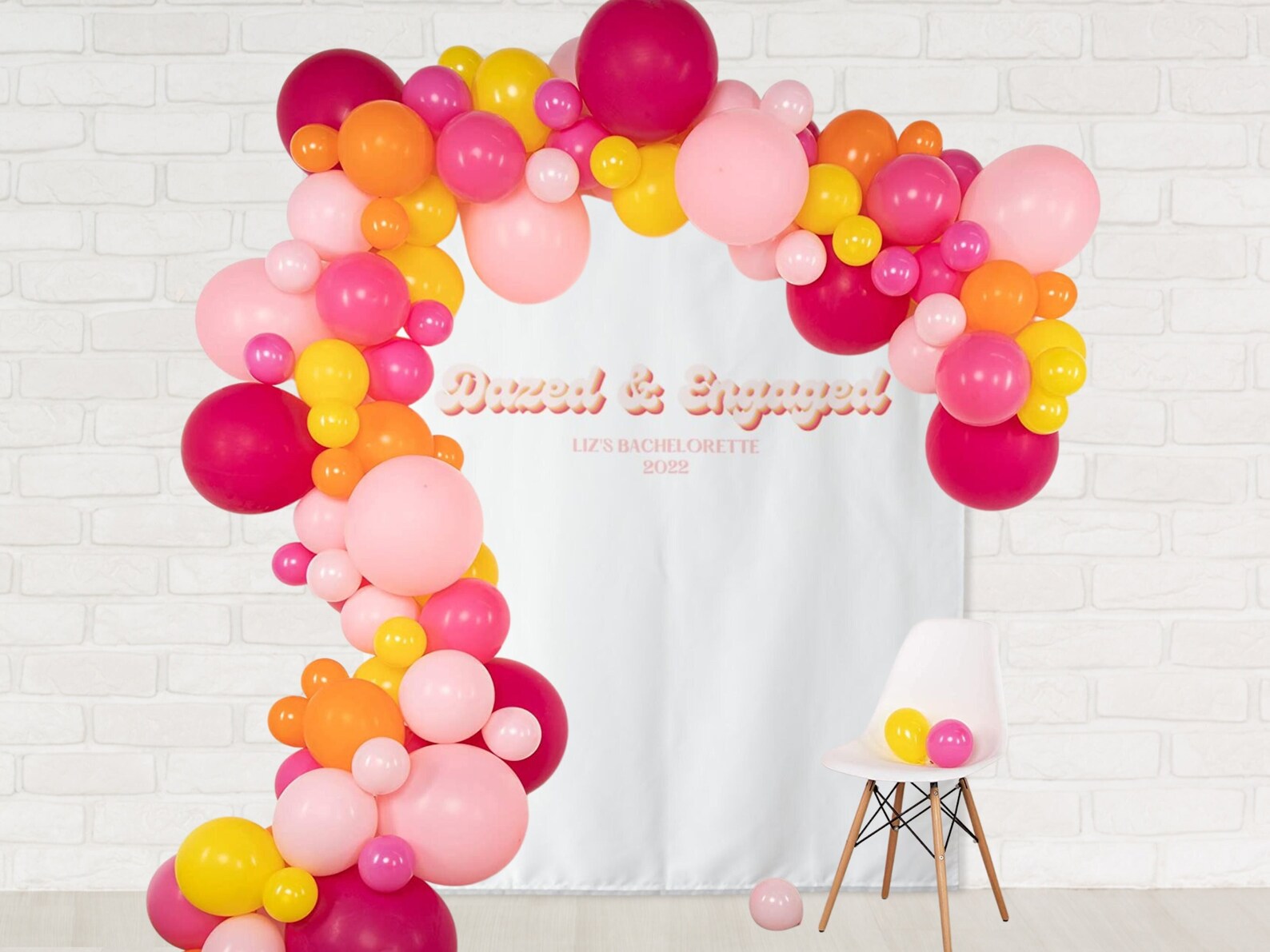 Dazed & Engaged Retro Bachelorette Party Personalized Backdrop - Etsy
