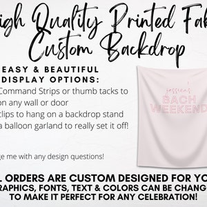 Bach Weekend Custom Bride's Name Backdrop | Bachelorette Party ...
