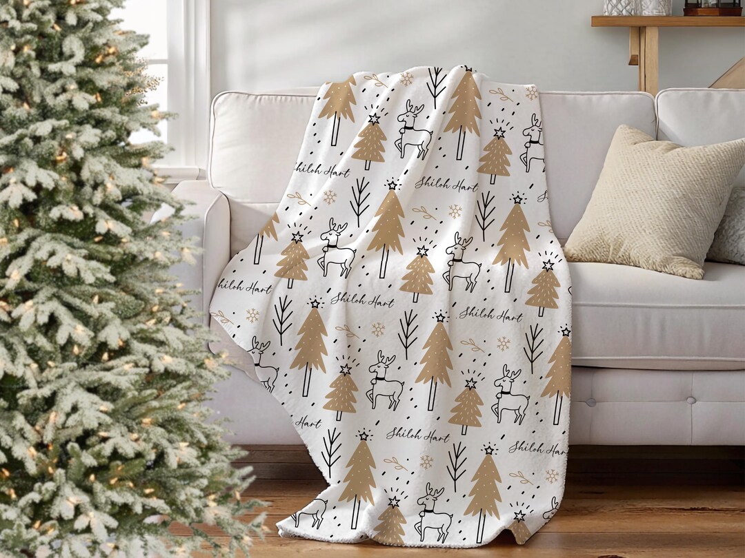 Personalized Christmas Blanket, Plush Custom Name Blanket, Christmas ...
