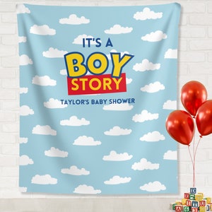 It's a Boy Story Custom Baby Shower Backdrop Banner, Custom Story ...