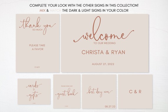 Simple Terracotta Rust Wedding Welcome Board Sign | Welcome to Our ...