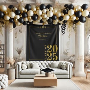 Class of 2025 Custom Graduation Party Banner Backdrop, Personalized ...