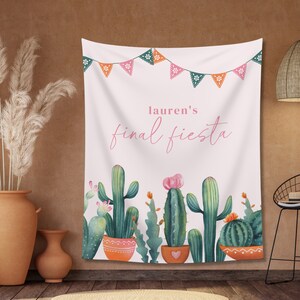 Boho Cactus Final Fiesta Bachelorette Custom Backdrop | Bachelorette ...