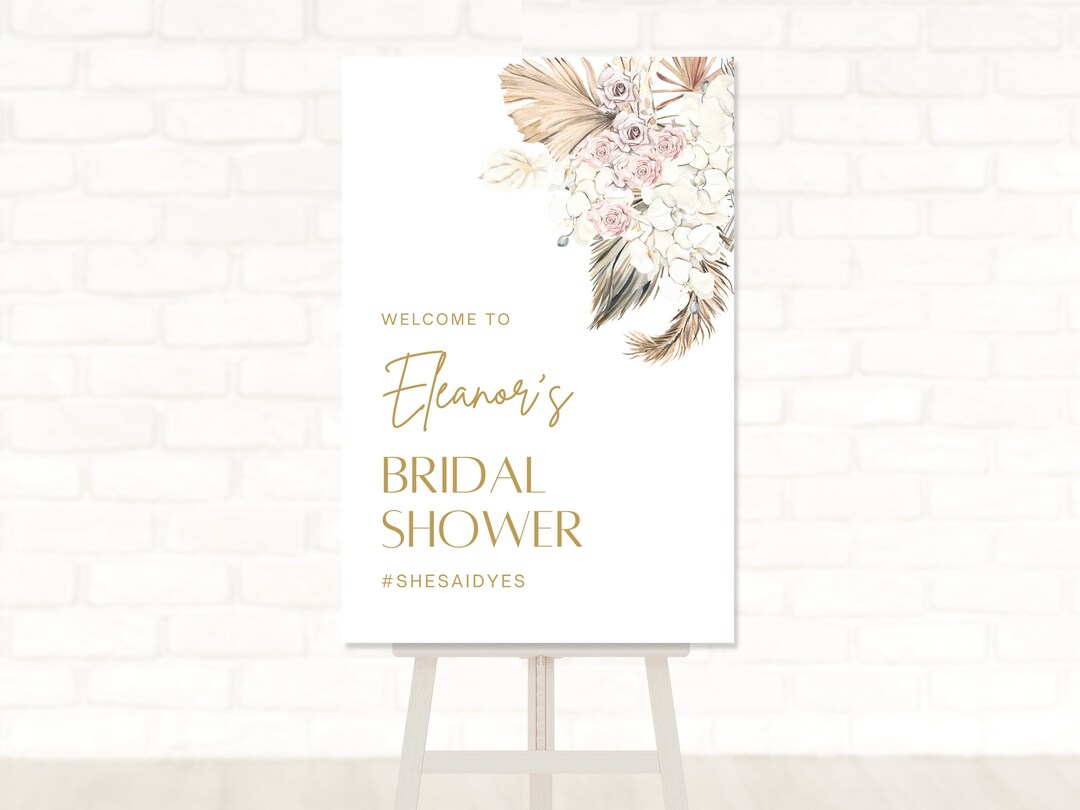 Boho Floral Bridal Shower Welcome Board Sign Custom Bridal - Etsy