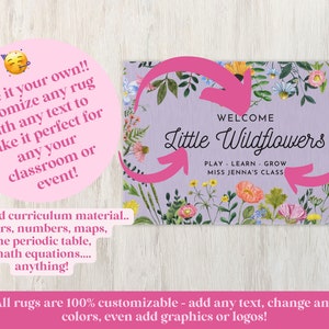 Welcome Little Wildflowers Classroom Door Mat | Completely Customizable ...