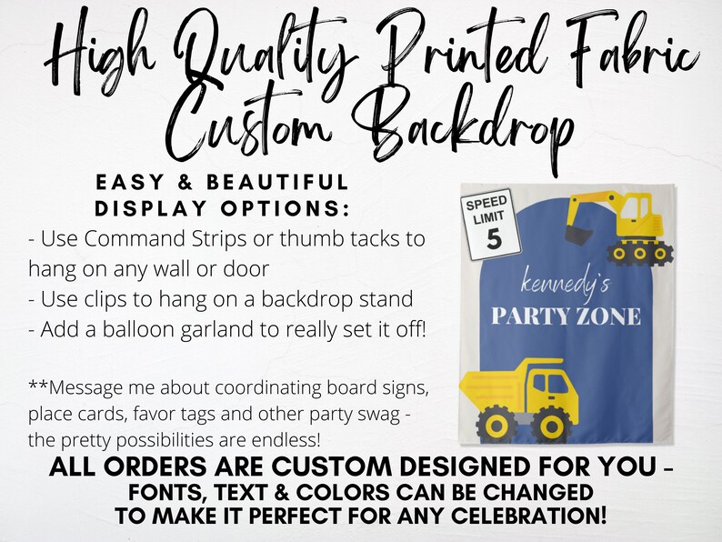 Modern Construction Party Personalized Birthday Party Backdrop - Etsy