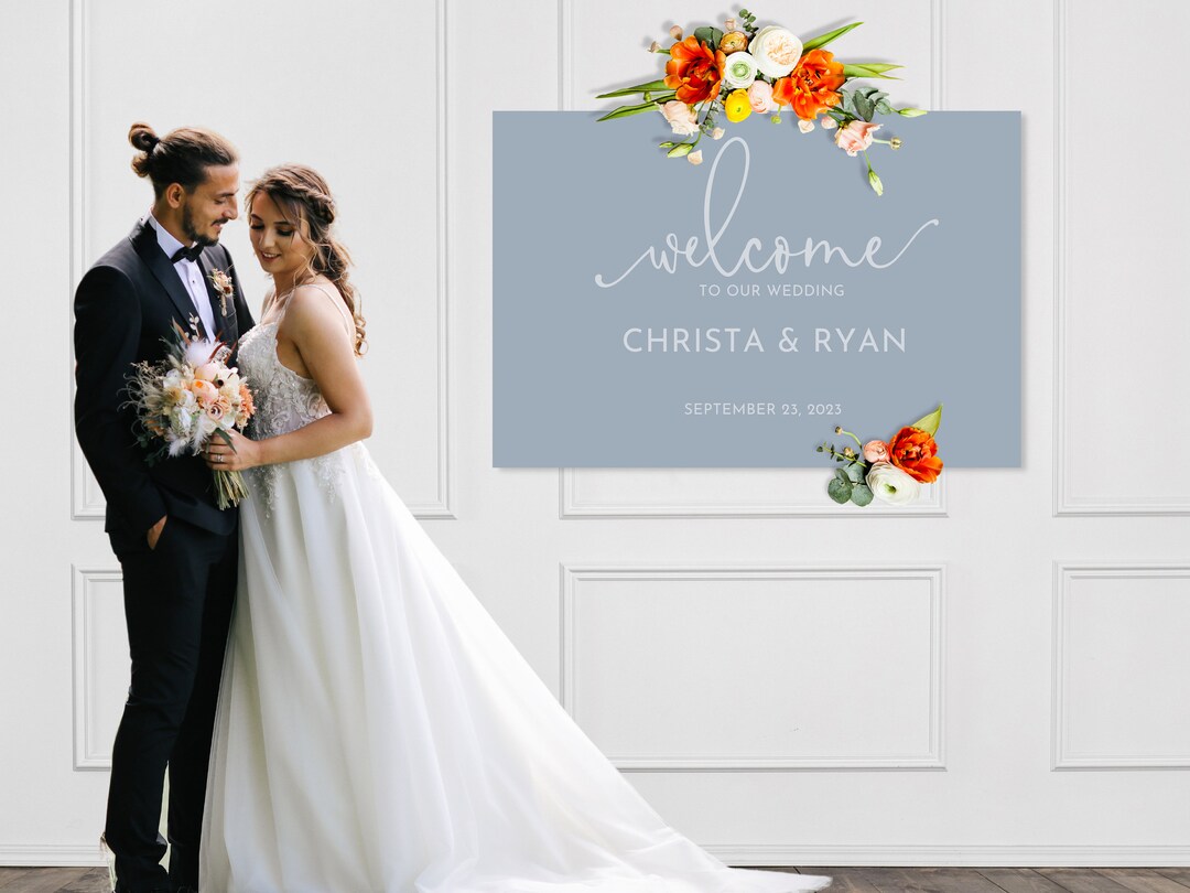 Simple Wedding Welcome Sign | Custom Wedding Color Welcome to Our ...