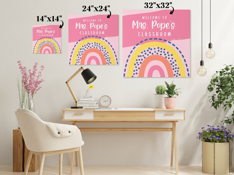 Boho Canvas Teacher Name Classroom Sign | Completely Customizable ...