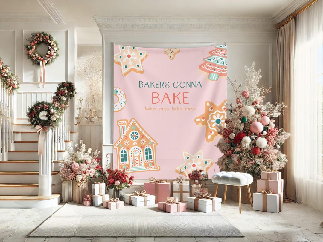 Swiftie Inspired Baking Party Décor Banner, Friendsmas Backdrop, Custom ...