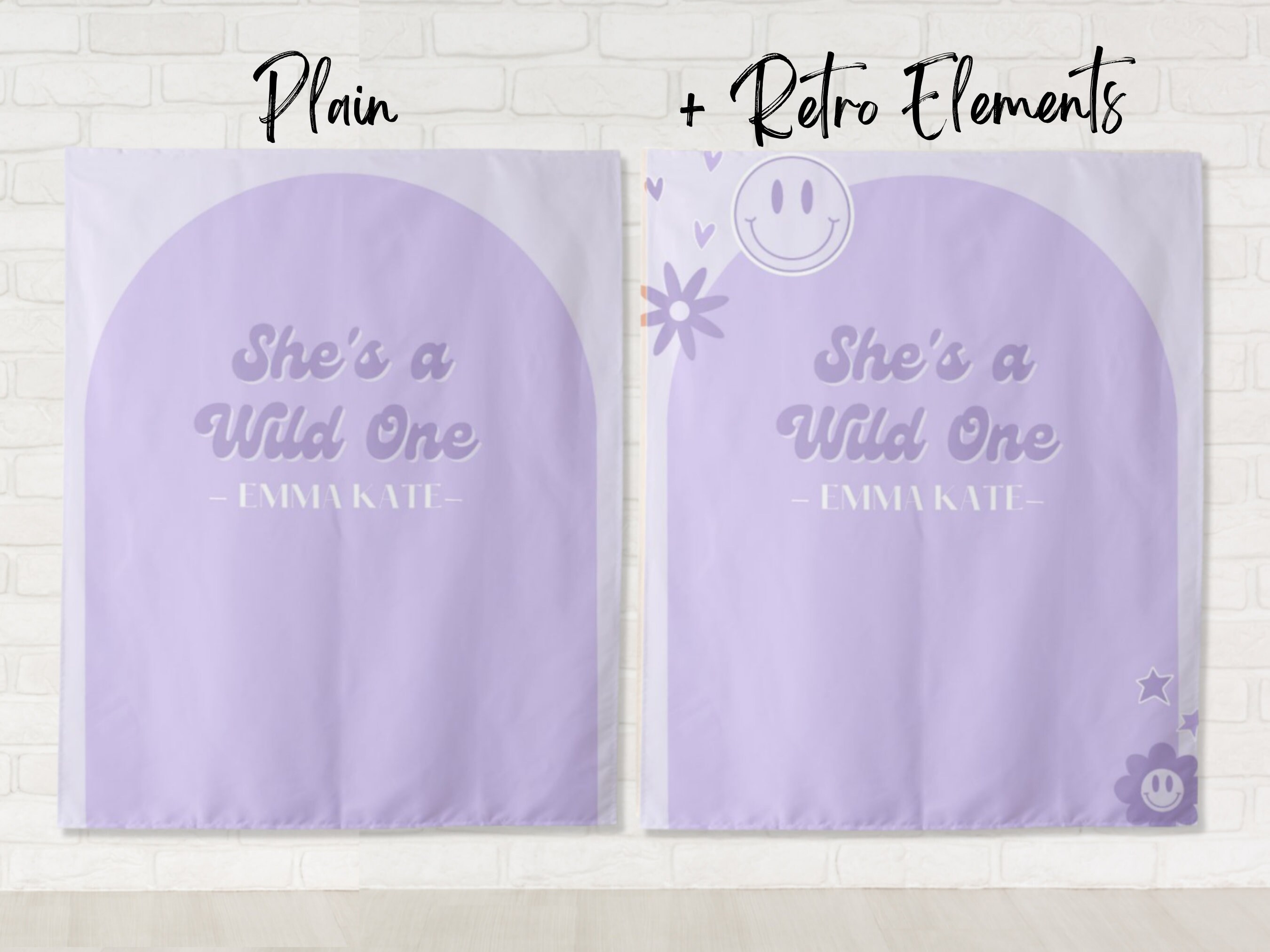 Retro Arch Custom Text Shower or Party Backdrop Personalized - Etsy