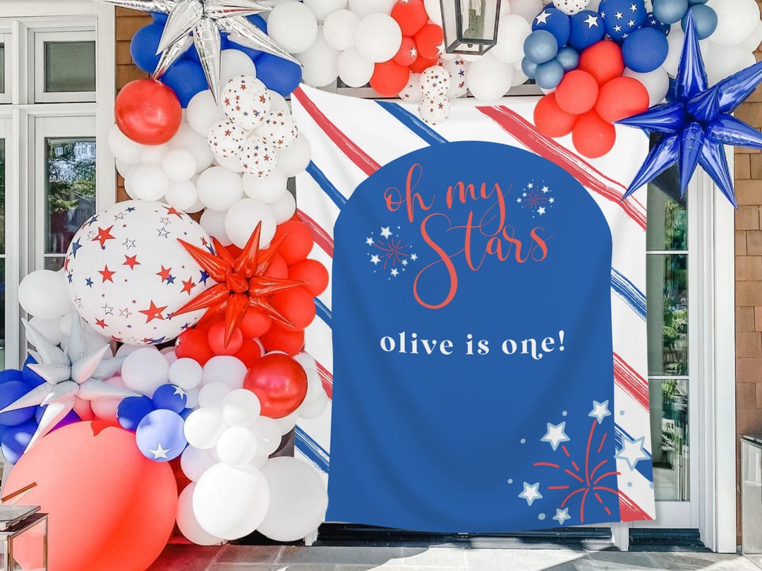 Oh My Stars and Stripes Custom Text Party Banner| 4th of July ...