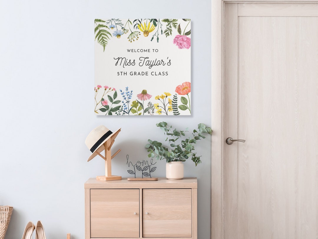 Welcome Little Wildflowers Classroom Sign | Completely Customizable ...