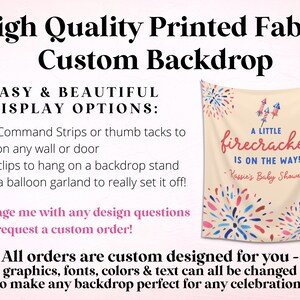 A Little Firecracker is on the Way Custom Text Baby Shower Banner Red ...