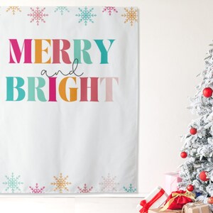 Merry and Bright Custom Holiday Party Backdrop | Christmas Party Décor ...