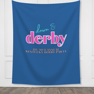 Down and Derby Kentucky Derby Party Backdrop | Custom Logo and Text ...