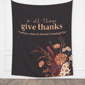 In All Things Give Thanks Boho Fall Wildflower Custom Banner | Custom ...