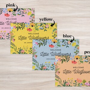 Welcome Little Wildflowers Classroom Door Mat | Completely Customizable ...
