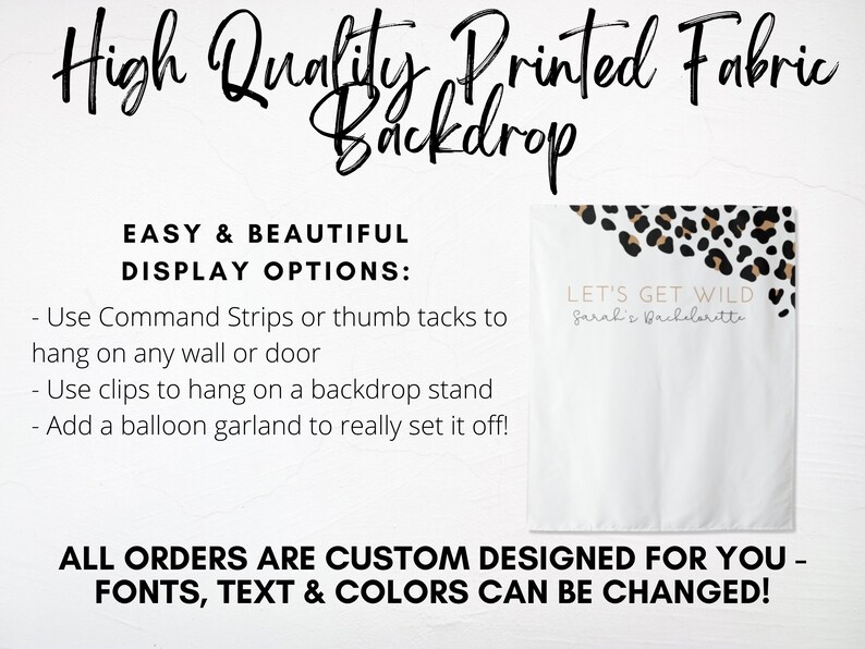 Let's Get Wild Bachelorette Party Personalized Backdrop - Etsy