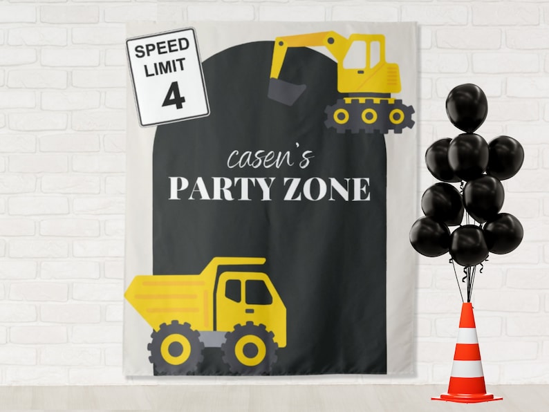 Modern Construction Party Personalized Birthday Party Backdrop - Etsy