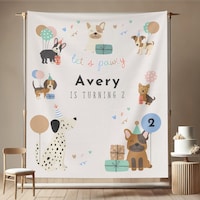 Paw Print Birthday Banner - Etsy