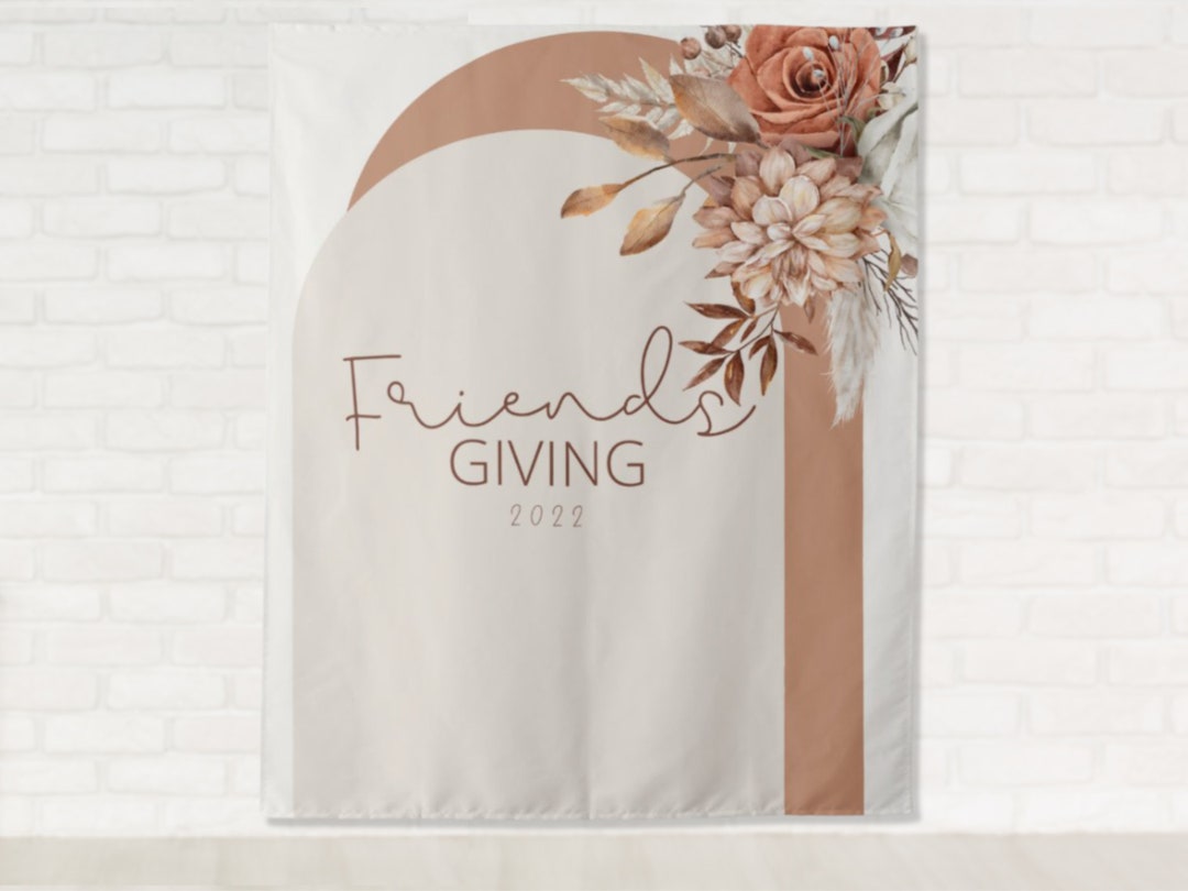 Friendsgiving Boho Arch Fall Floral Custom Backdrop Custom - Etsy