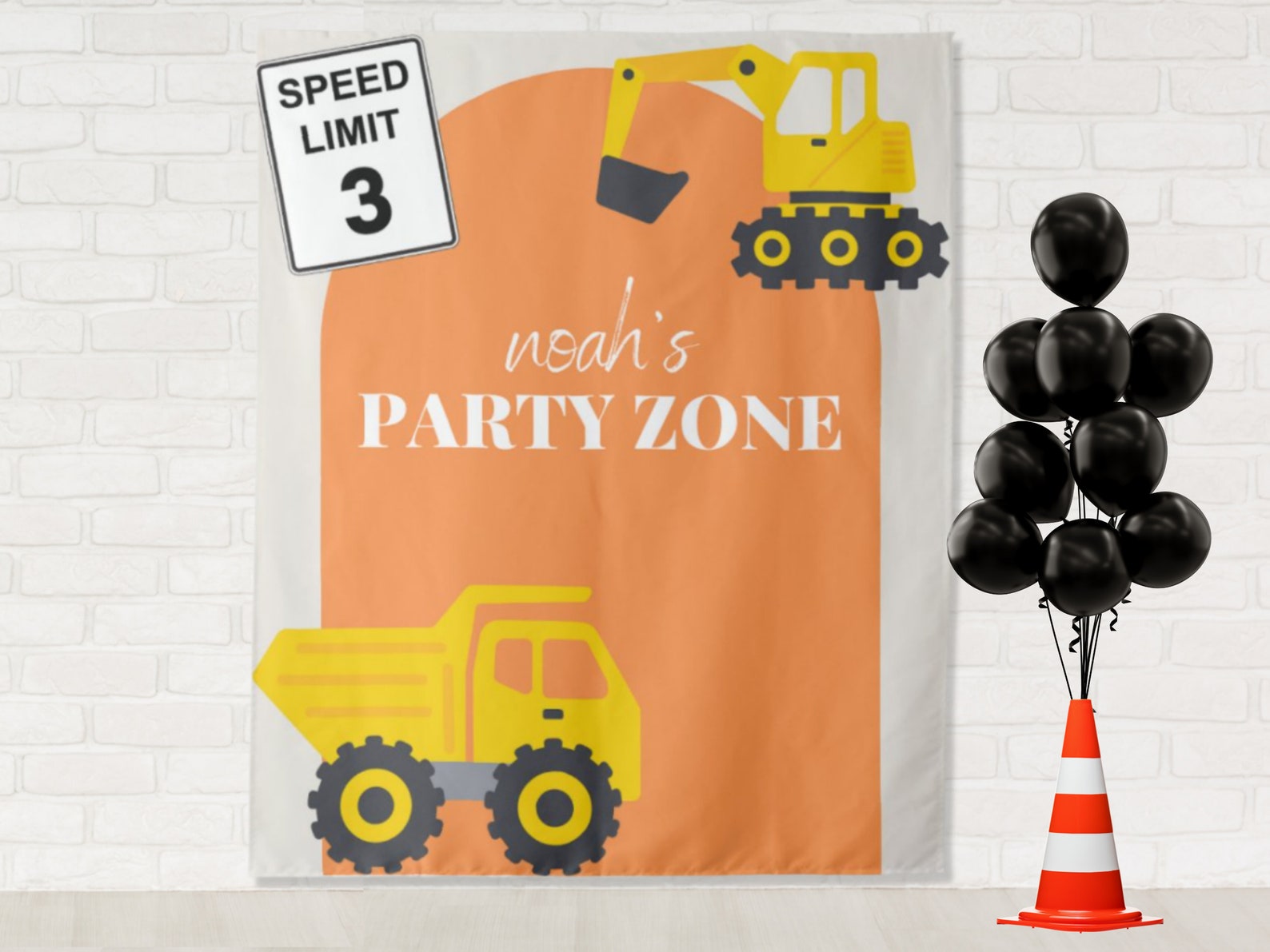 Modern Construction Party Personalized Birthday Party Backdrop - Etsy