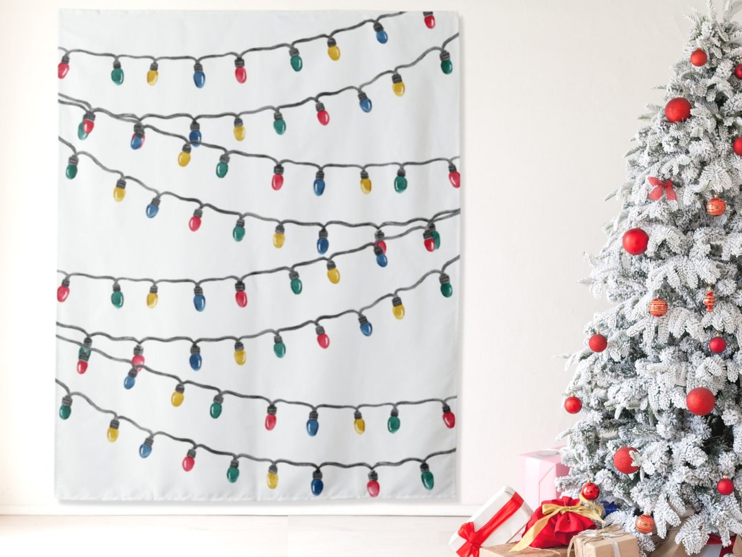 Colorful Christmas Light Holiday Party Backdrop | Christmas Party Décor ...