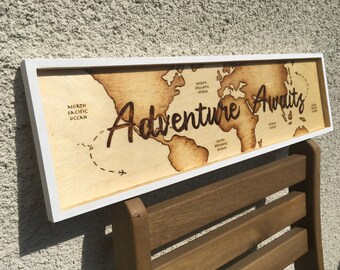 Adventure awaits sign | Etsy
