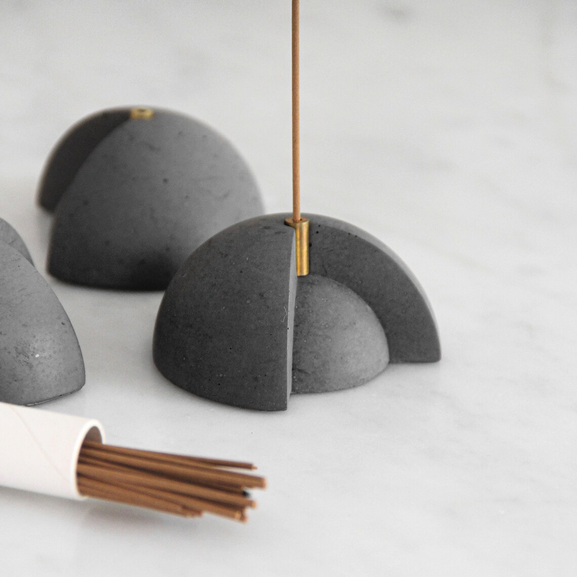 Concrete Incense Holder - Core (set of 2) | Meditation Zen Mindfulness ...