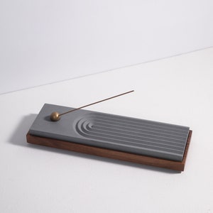 Walnut Incense Holder Base - Ridge Base | Yoga Meditation Zen | Incense ...