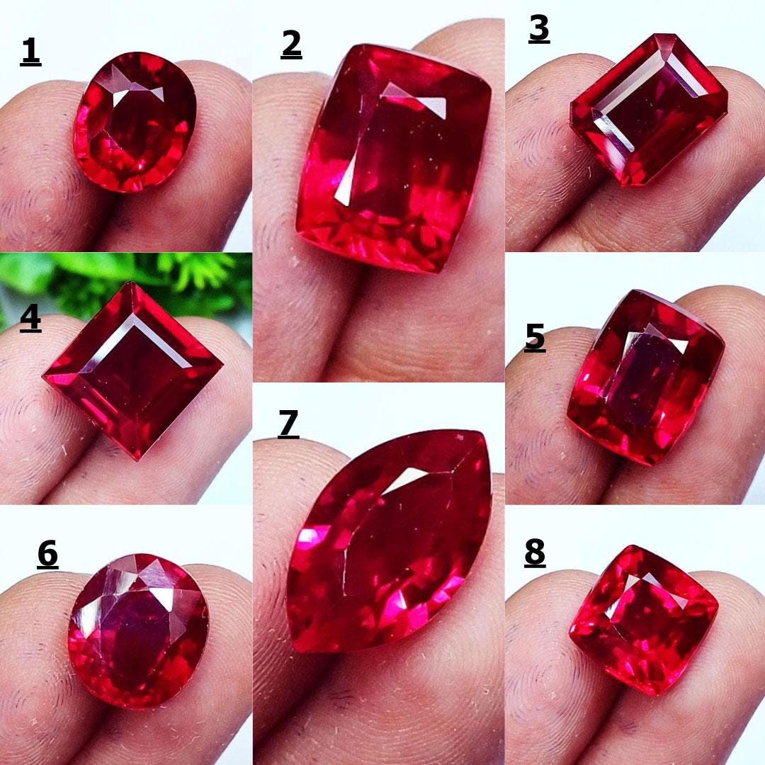 7 to 13 Ct Natural Red Ruby Mixed Shape Certified Loose Gemstone With ...