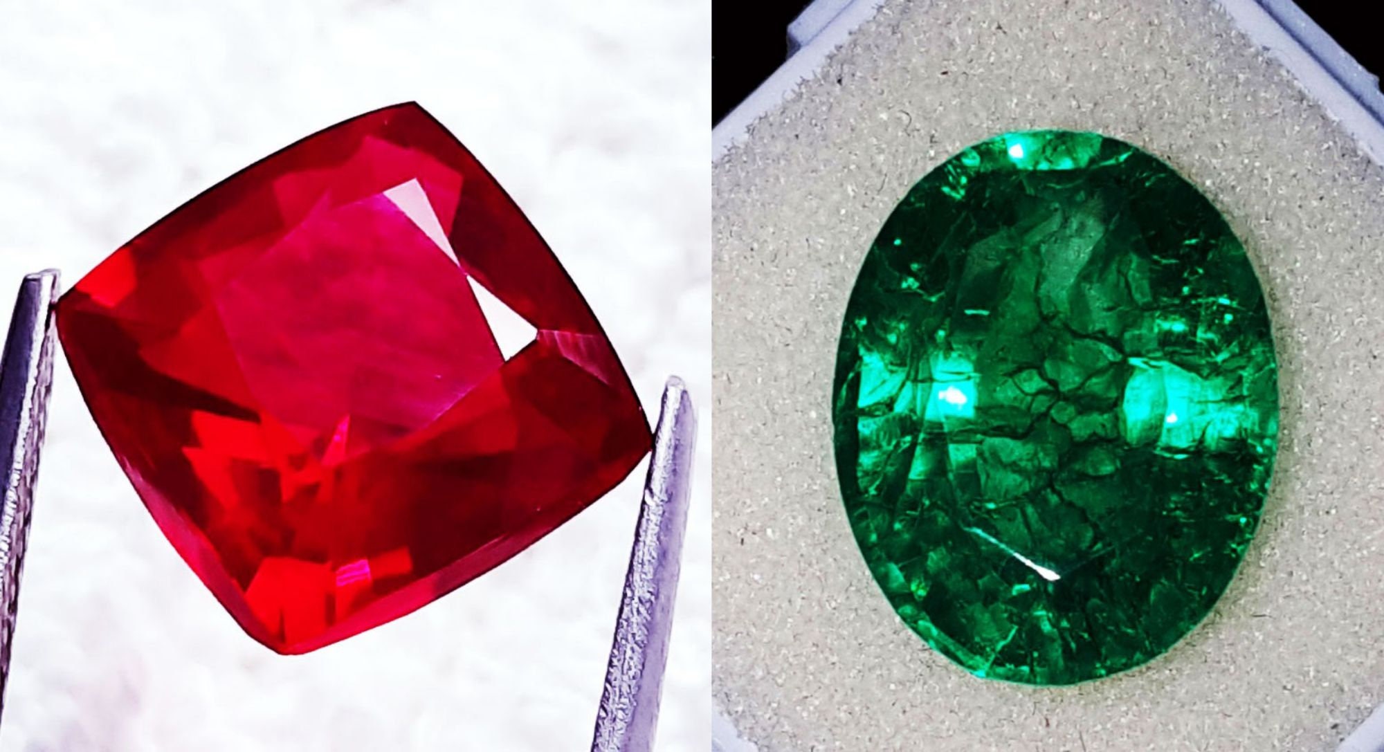 Natural Emeralds & Ruby Loose Gemstone Certified 8 to 10 Cts | Etsy
