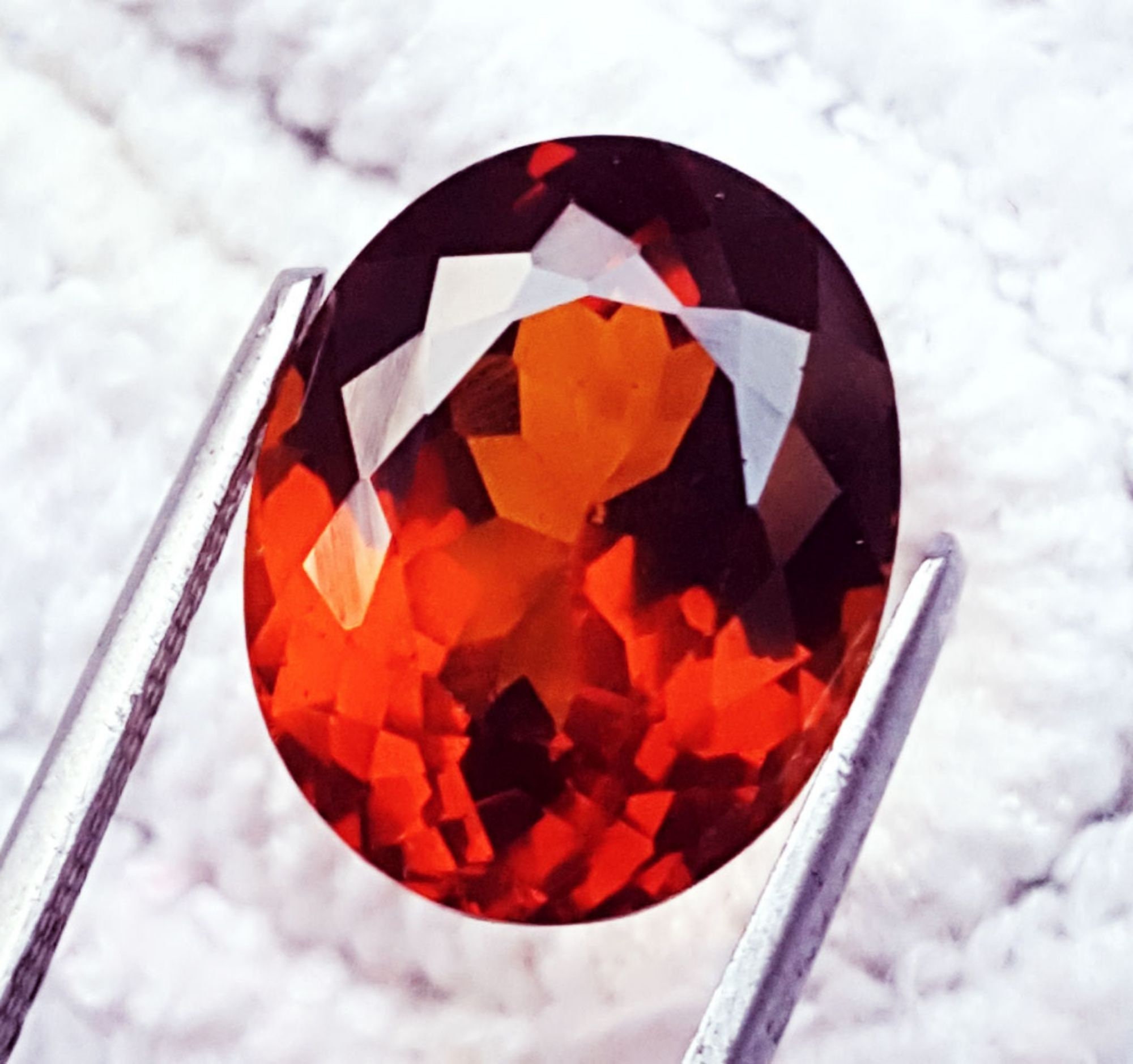 Natural Hessonite Garnet 14.45 Ct Certified Loose Gemstone | Etsy