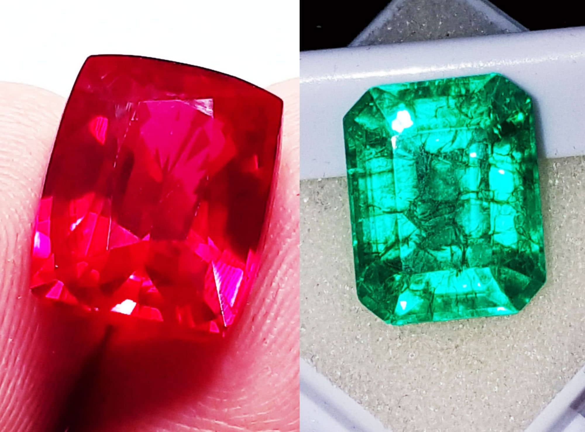 Wonderful Natural Emeralds & Ruby 8 to 10 Cts Pair Loose | Etsy