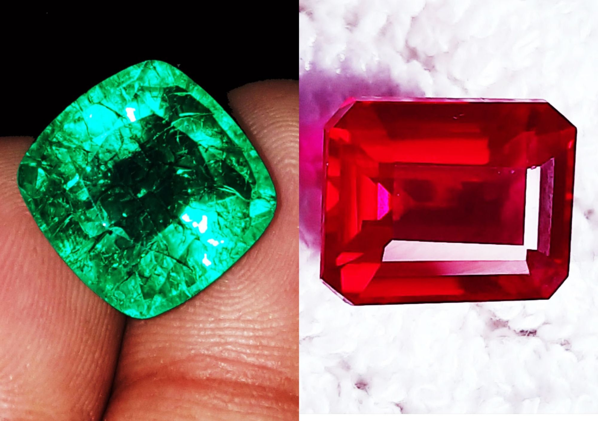 Attractive Natural Emeralds & Ruby 8 to 10 Cts Pair Loose - Etsy