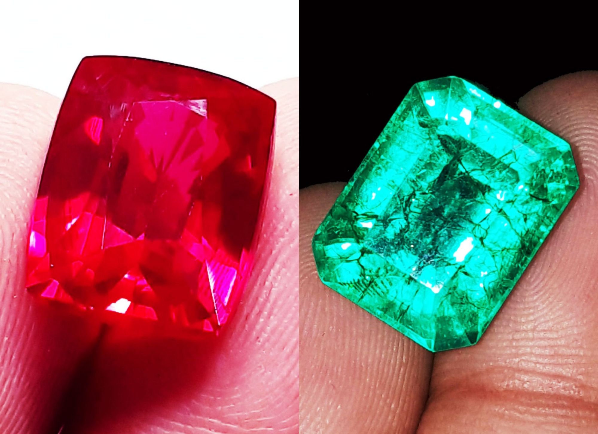 Wonderful Natural Emeralds & Ruby 8 to 10 Cts Pair Loose - Etsy