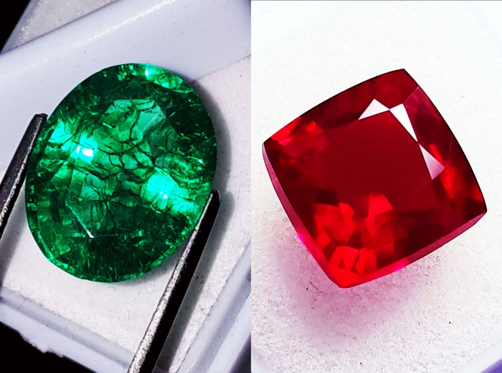 Natural Emeralds & Ruby Loose Gemstone Certified 8 to 10 Cts | Etsy