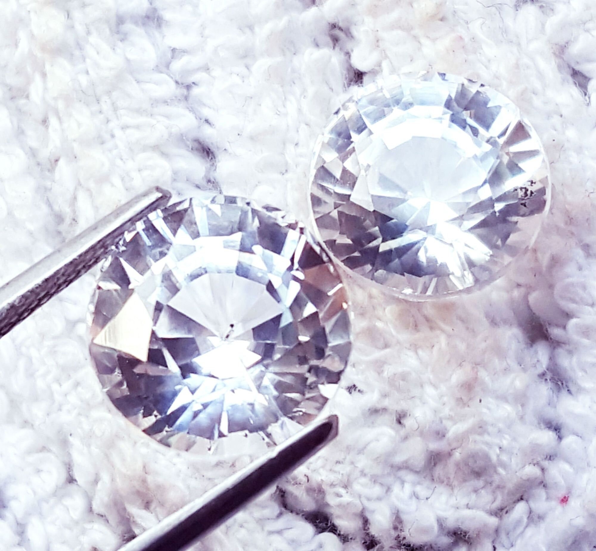 Natural White Sapphire Loose Gemstone 8 to 10 Ct Pair | Etsy