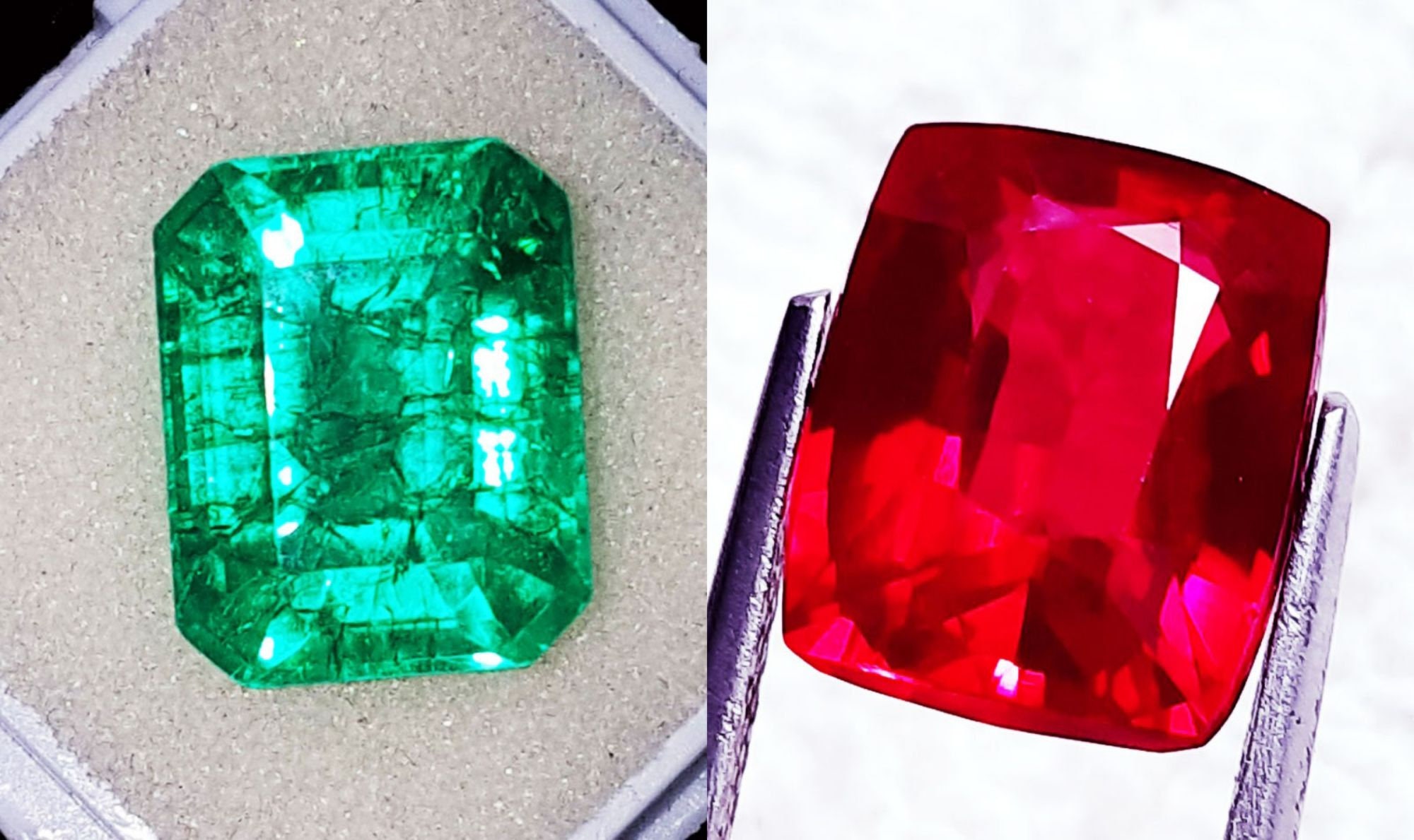 Wonderful Natural Emeralds & Ruby 8 to 10 Cts Pair Loose - Etsy