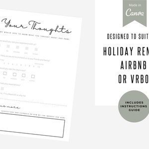 Feedback Form Guest | Canva Template | Airbnb | Host | VRBO | Feedback ...