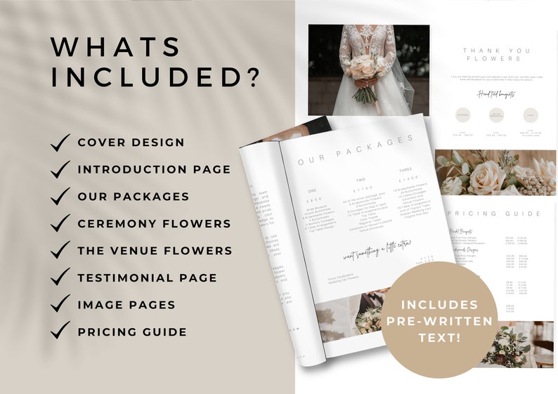 Wedding Florist Pricing Brochure – Editable Pricing Brochure for ...