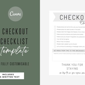 Checkout Checklists | Canva Template | Airbnb | Host | VRBO ...