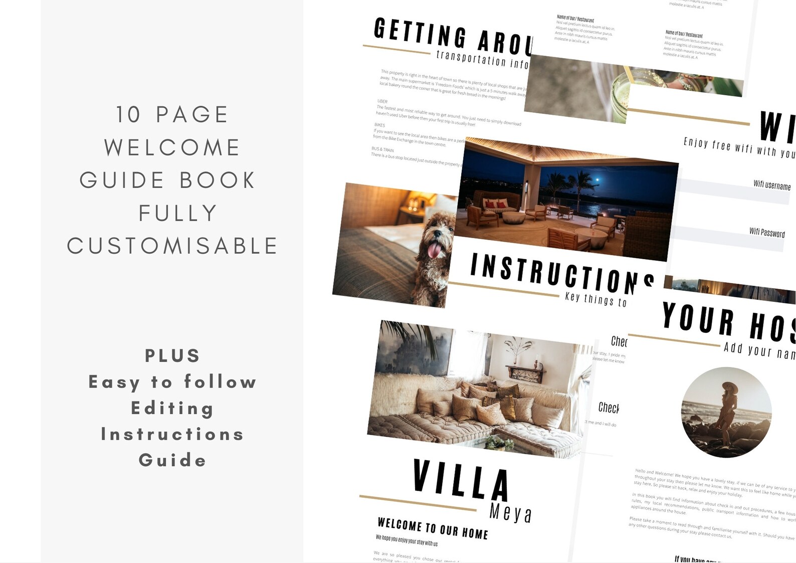 Welcome Book Template Airbnb Welcome Guide Editable Canva | Etsy