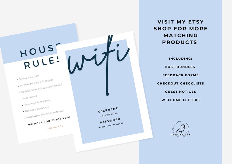 Airbnb Welcome Book Template: Editable Grecian Blue Design (digital ...